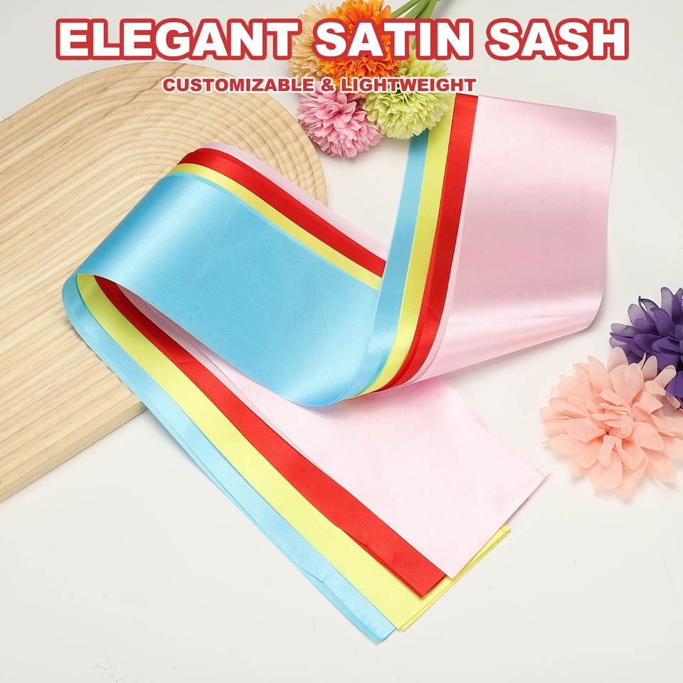 Satin Sash, Blank Sash Pageant Ribbon for Party Wedding 16 Pack & Light ...