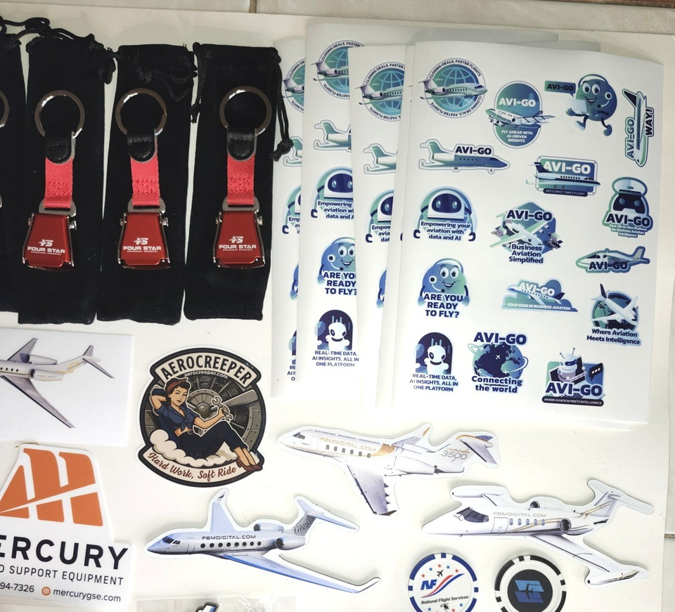 Assorted Aviation Swag Keychains Stickers Magnets Pins Coasters Etc. | eBay