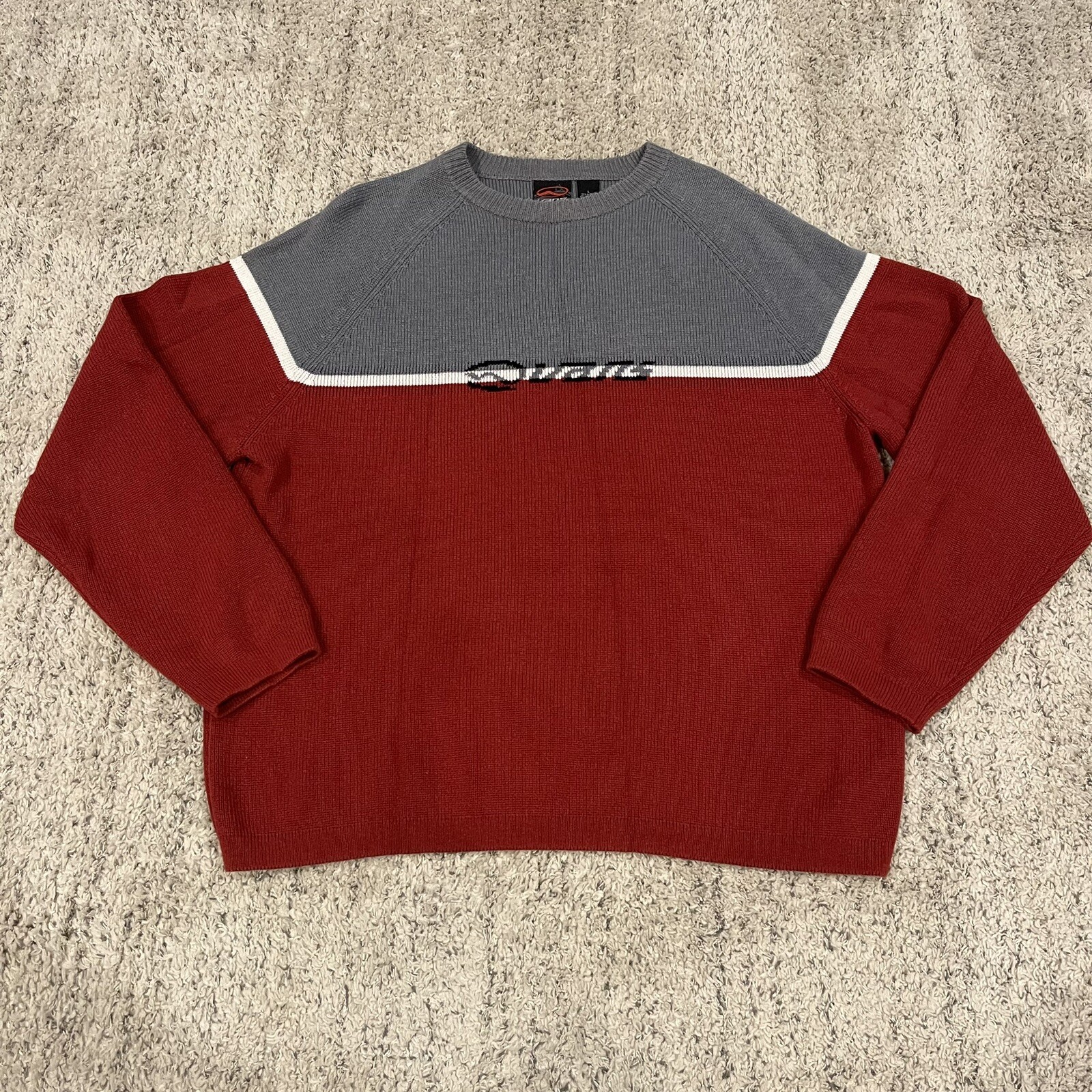 Rare Vintage Vans 90s Pullover Sweater Mens Large Red… - Gem