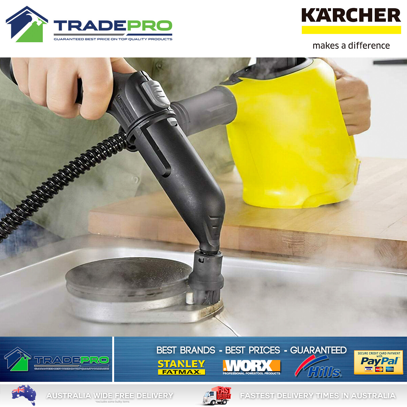 Karcher Steam PRO Cleaner Premium 1200 Watt Kit All Surface Set Window ...