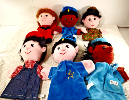 6 Vintage Plushpups Inc. Puppets Character Hand Plush Toy Kids Pretend ...