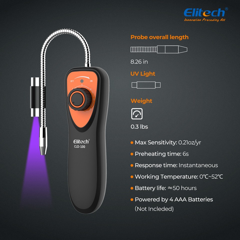 Elitech CLD-100 Freon Leak Detector Halogen Refrigerant Gas Detector w ...