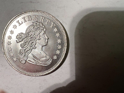 Draped Bust Heraldic Eagle REEDED Rim Facsimile Silver Dollar 1 Troy oz ...