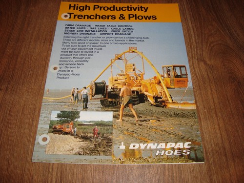 Vintage Dynapac Hoes High Productivity Trenchers & Plows Brochure | eBay