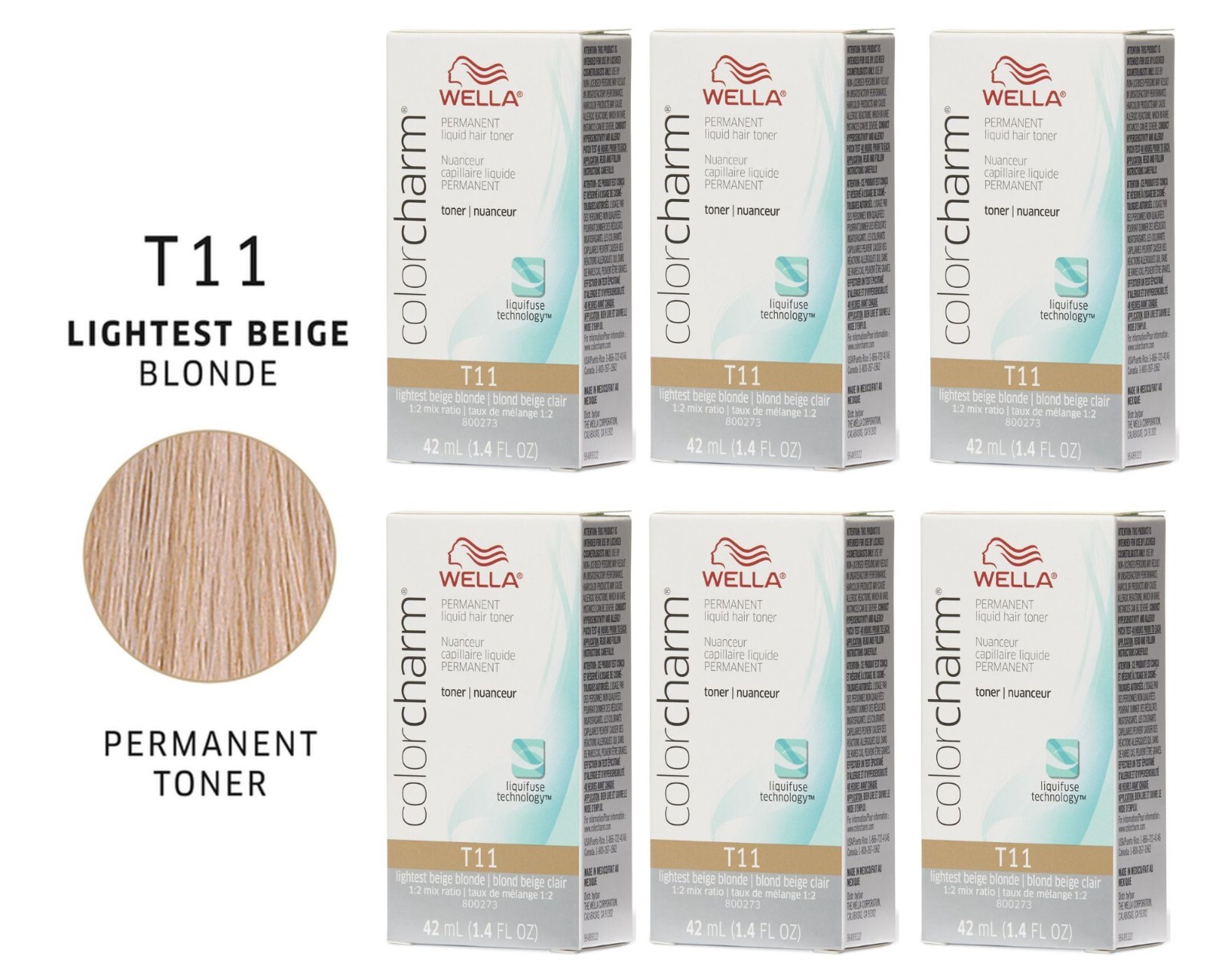 Wella Color Charm T11 Lightest Beige Blonde Liquid Hair Toner 1.4 oz ...