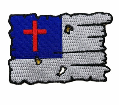 Tattered Flag Cross Christian 3 inch Patch IV5127 F4D22H | eBay