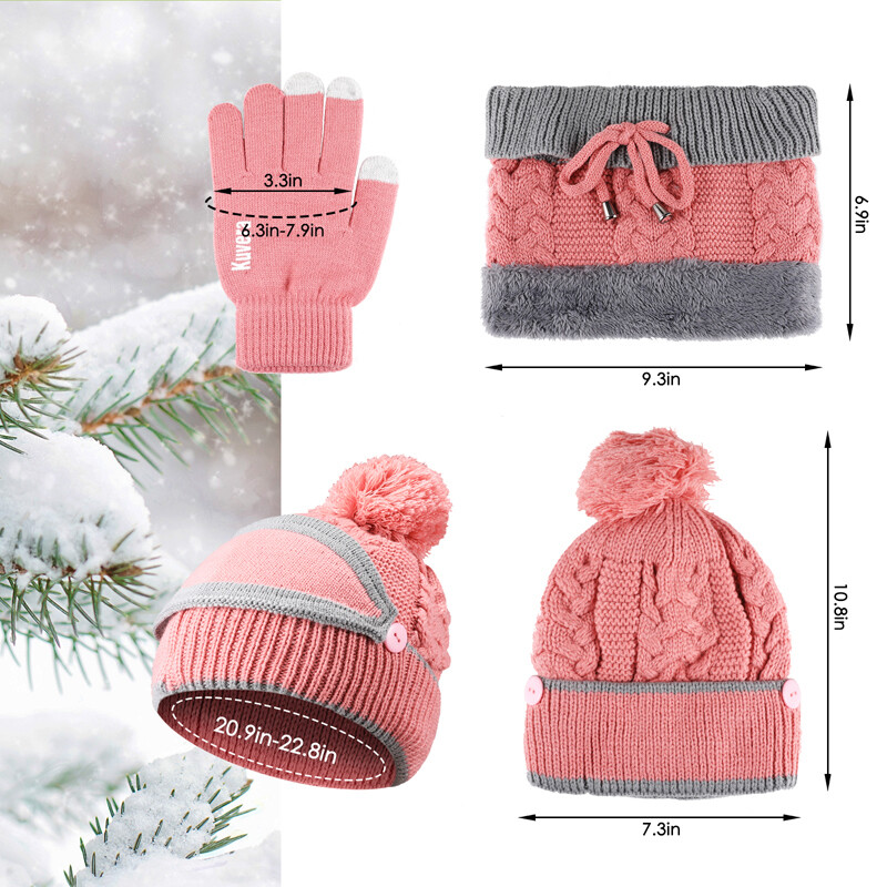Mens Womens Winter Warm Slouchy Ski Knit Beanie Hat & Scarf Cap/Gloves ...