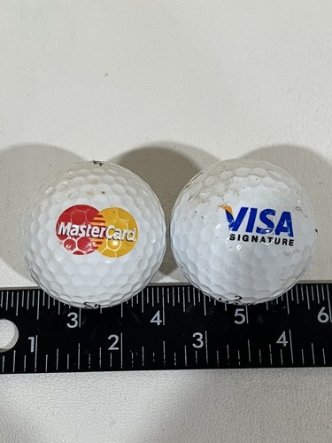 Advertising Golf Balls 2 Ball Lot VISA & MASTERCARD Credit Card Company ...