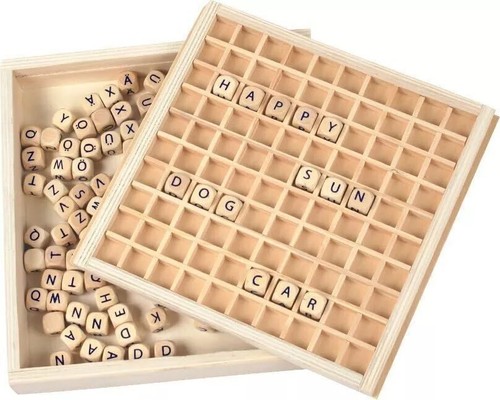 Word Tiles Educate, Made of FSC 100%-Certified Wood, Learning Toy for ...