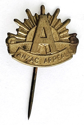 ANZAC DAY 🇦🇺 ANZAC APPEAL 🕊️ Vintage RISING SUN stick pin, badge ...