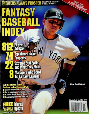 Fantasy Baseball Index Magazine Alex Rodriguez & Ramon Hernandez 2006 ...