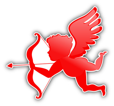 Red Cupid Valentines Day Car Bumper Sticker Decal 5" x 5" | eBay