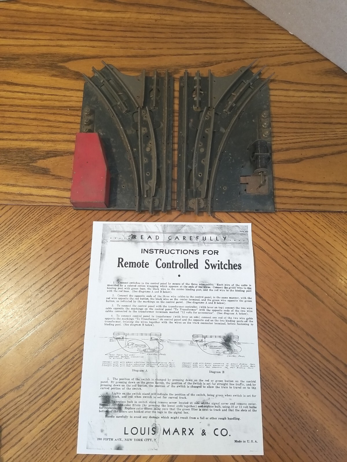 One Pair Marx Manual Left / Right Switch Track Post War | eBay