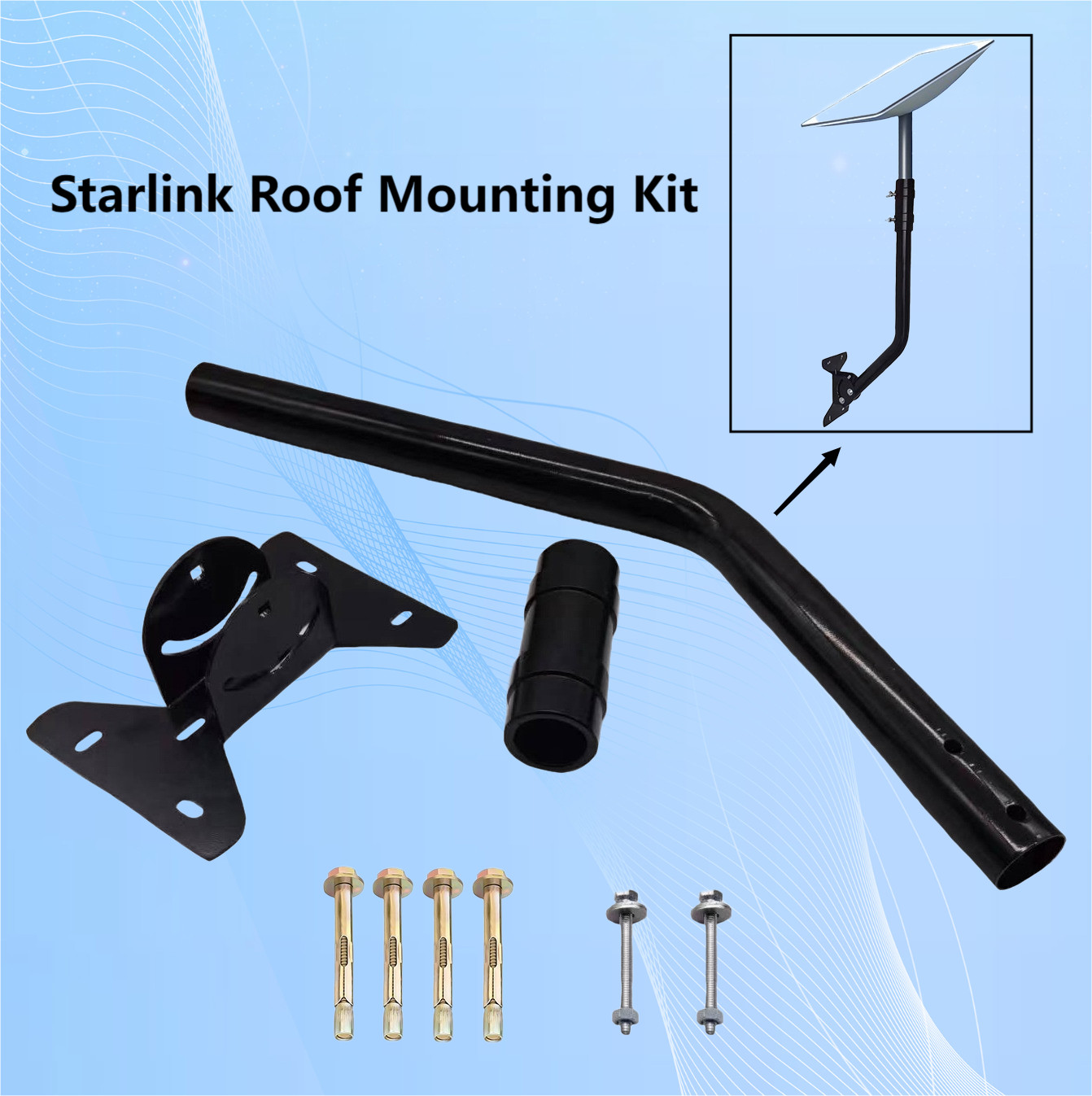 Under Eave Mount Kit Compatible with Starlink V2 Rectangular Dish ...