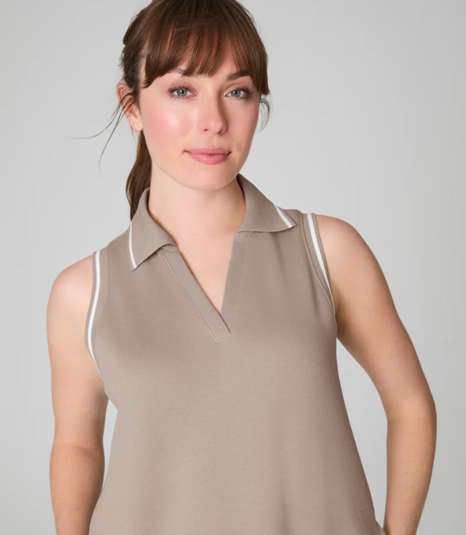 LIMITED EDITION SPANX AirEssentials Pique Polo Tank Dress, Ashwood NEW WITH TAG | eBay
