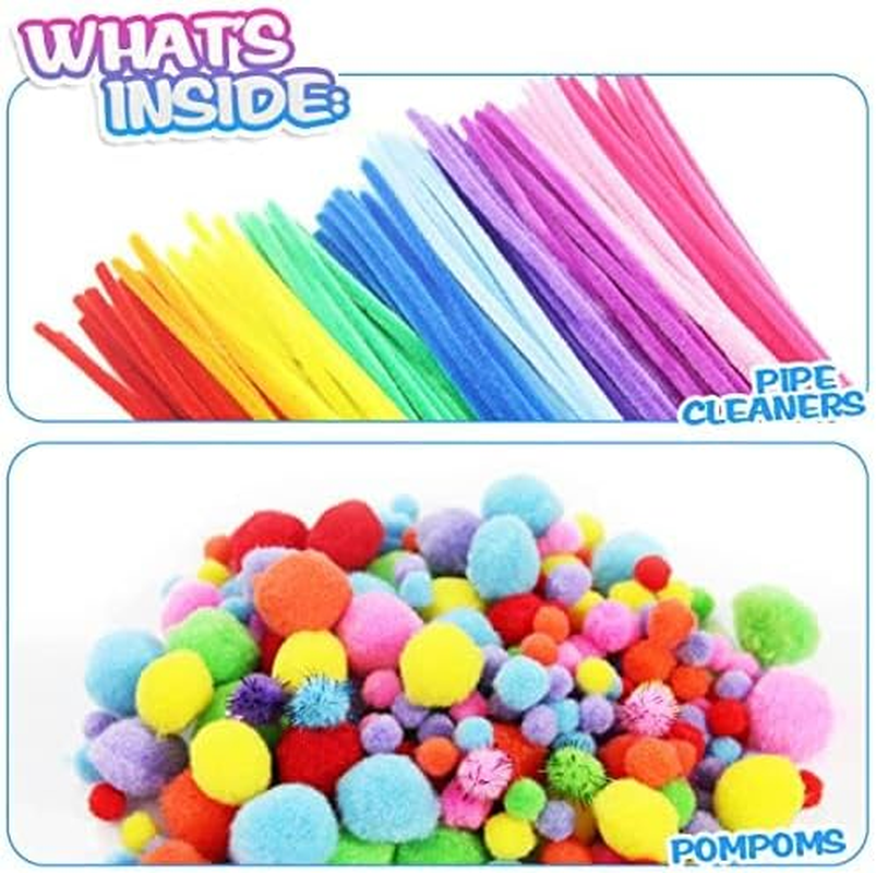 Arts and Crafts Supplies Including Feathers, Pipe Cleaners, Wiggle ...