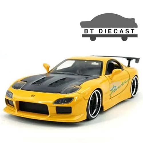JADA JDM TUNERS MAZDA RX-7 HKS TUNED 1/24 DIECAST MODEL CAR YELLOW ...