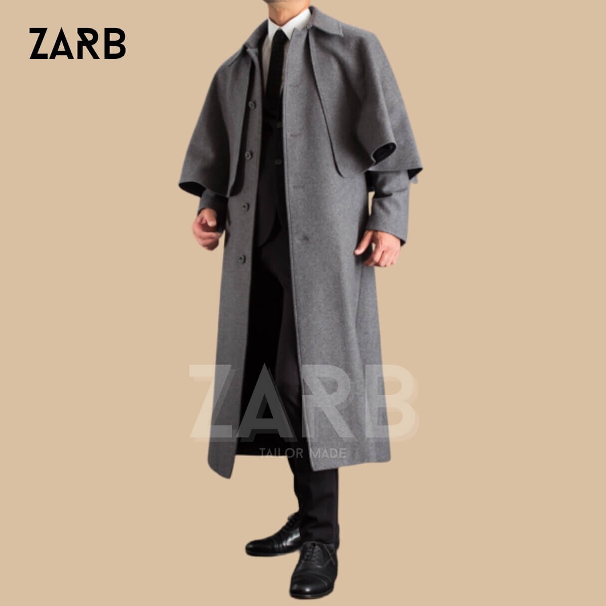 Grey Wool Inverness Cape, Victorian Steampunk Cloak, Sherlock Holmes ...