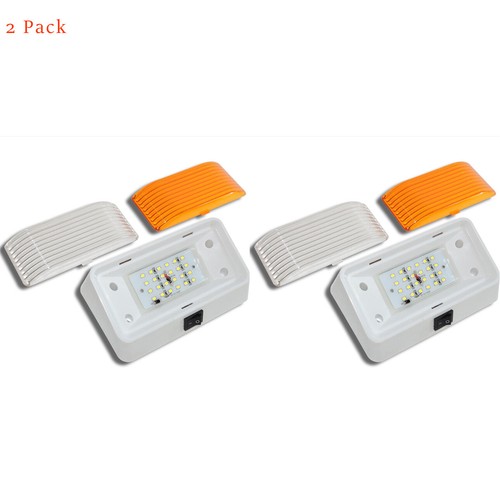 12V Light Fixture LED RV Exterior Porch Utility Light w/switch Clear ...