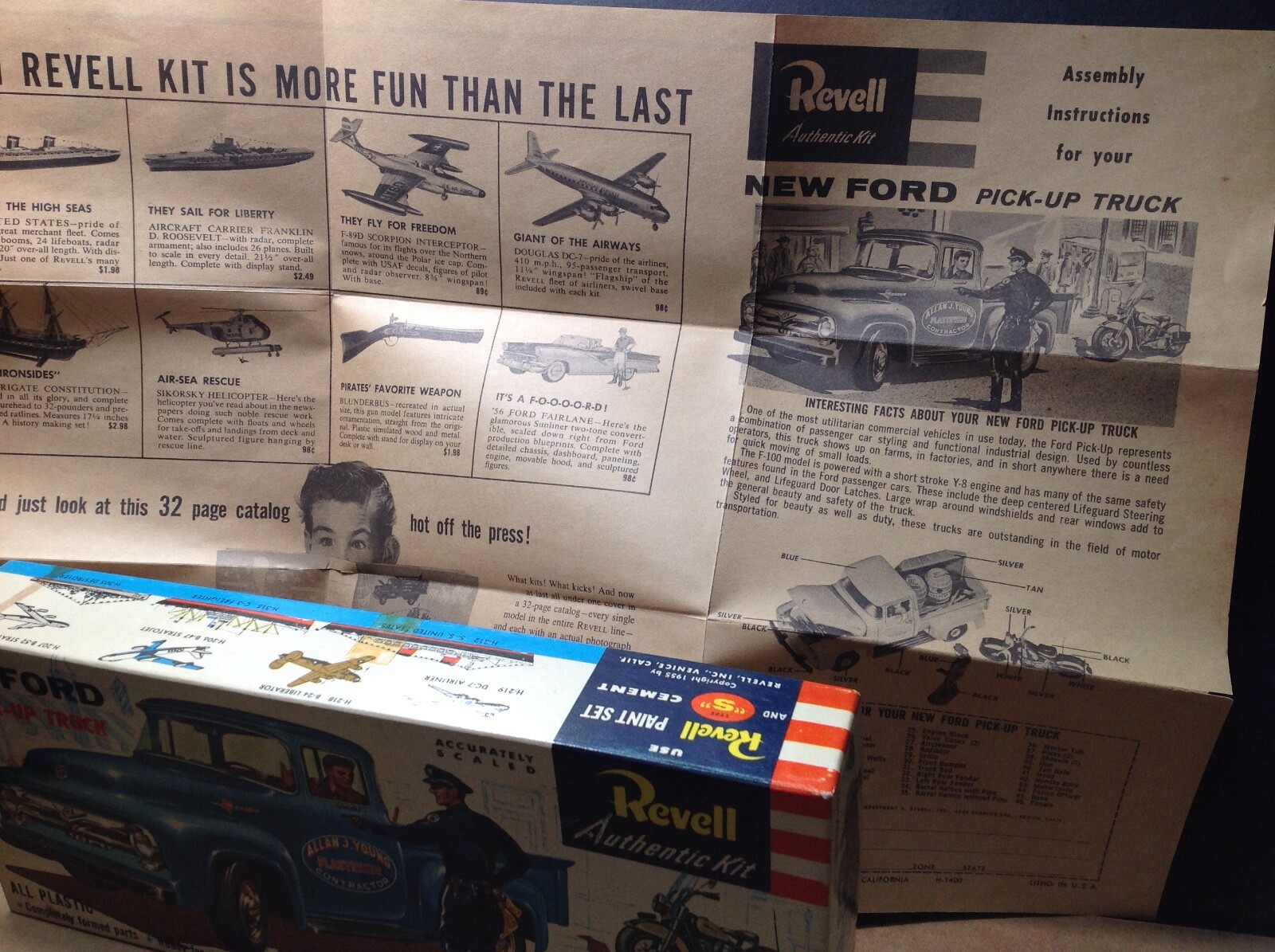 1955 Revell '56 Ford Pick Up Model Kit. H-1400:89 | eBay