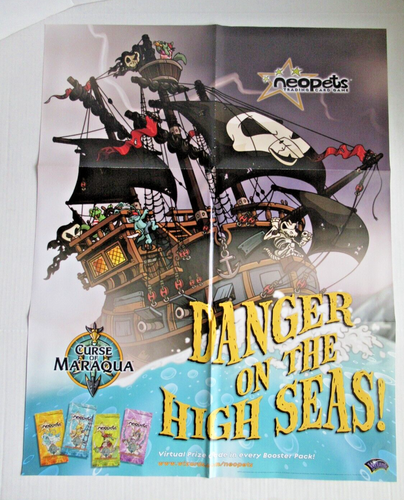 Neopets TCG Danger On The High Seas! STORE DISPLAY POSTER 22X28 WOTC ...