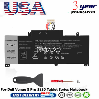 Battery For Dell Venue 8 Pro 5830 T01D Tablet 74XCR 074XCR VXGP6 0VXGP6 ...