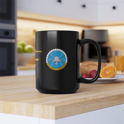 USS Dwight D. Eisenhower (CVN 69) 15 oz Glossy Black Ceramic Coffee Mug ...