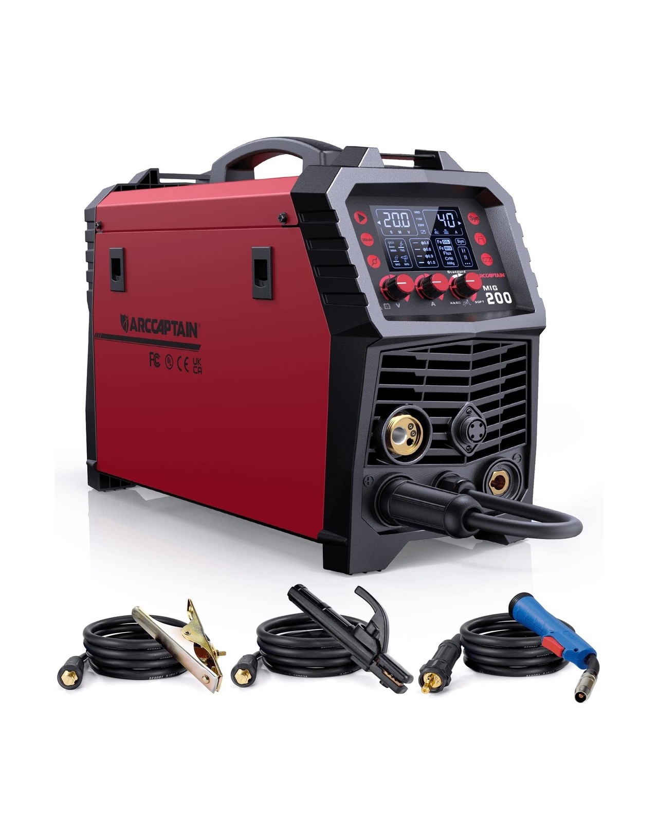 ARCCAPTAIN MIG Welder 200Amp MIG200 & Spool Gun for Aluminum Welding ...
