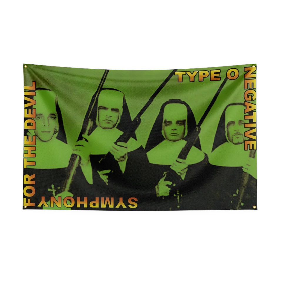 Type O Negative Heavy Rock Metal Band Flag Banner Wall Tapestry + Brass ...