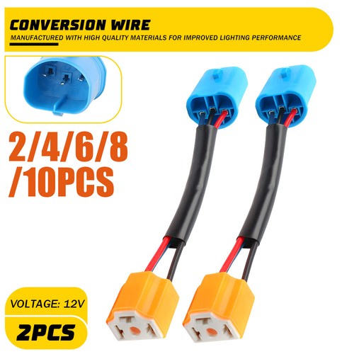 Conversion Wire 9004 HB1 TO 9003 H4 Two Harness Head Light Bulb Socket ...