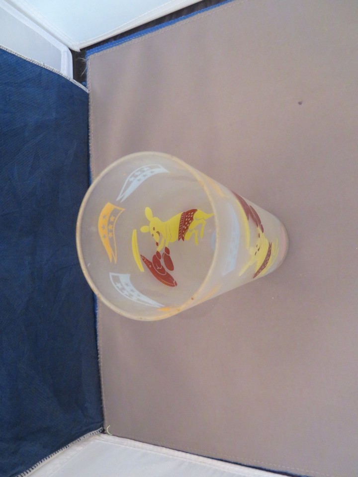 Vintage Libby Circus BOXING KANGAROO Frosted Glass Tom Collins Ice Tea ...