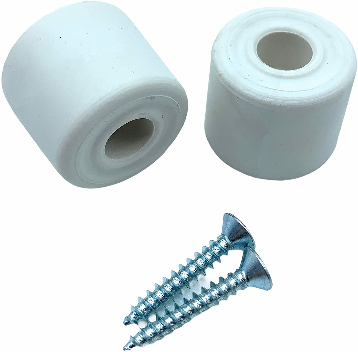 4 White Rubber Door Stops Strong Door Stoppers 30mm | With SCREWS ...