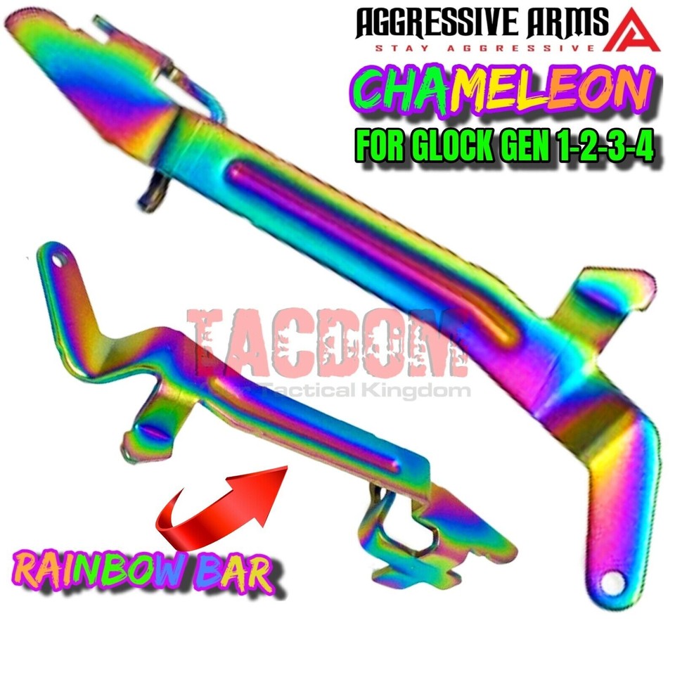 AGGRESSIVE ARMS STAINLESS STEEL RAINBOW TRIGGER GLOCK 17 19 23 43x GEN ...