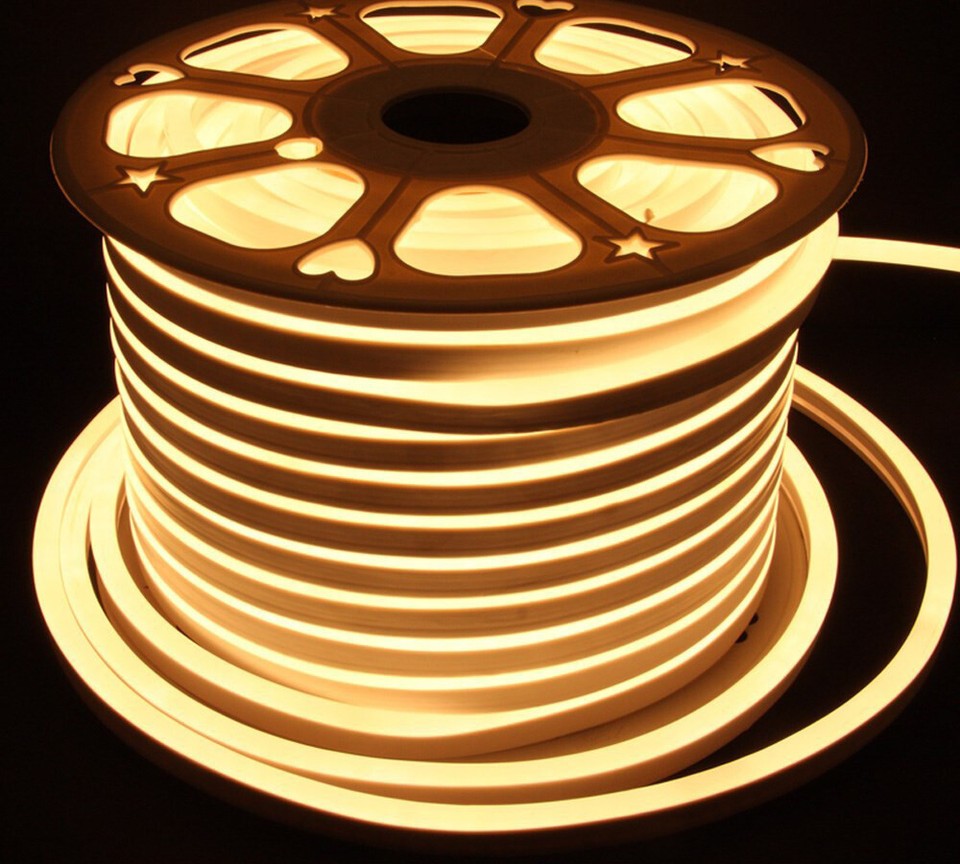 Flexible Neon 220v LED Light Glow EL Wire String Strip Rope Tube ...