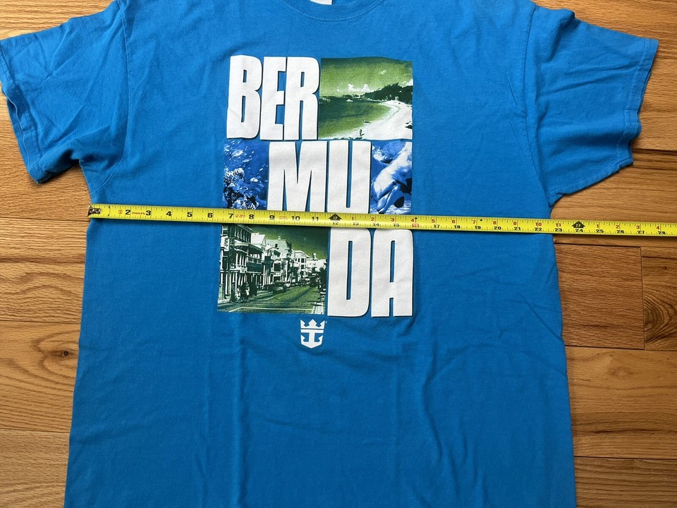 Bermuda T Shirt Gildan Men's Size X Large Teal Blue Royal Caribbean ...