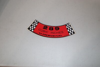 NOS 1965/66 Mustang 289 4V Air Cleaner Sticker, Dearborn Assembly line ...