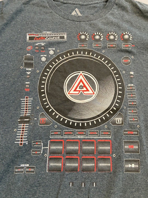 Audio Council Music DJ Turntable T-Shirt Gray Graphic Tee L Large | eBay