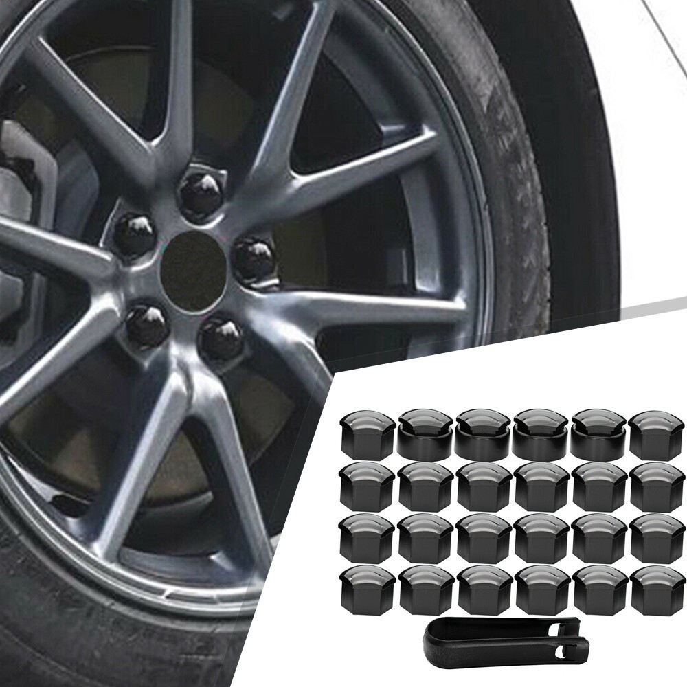 24X 17MM Black Wheel Nut Bolt Trims Studs Cover Cap For Opel for BMW | eBay