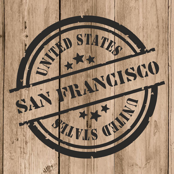 San Francisco Sticker Vinyl 10 cm / 4" Decal Stamp United States USA ...