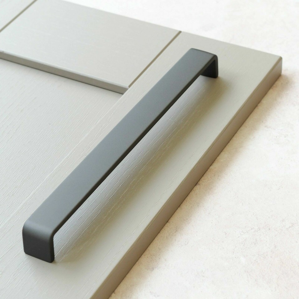 10x 288mm Grey Handles Kitchen Cabinet Cupboard Titanium Square Door ...
