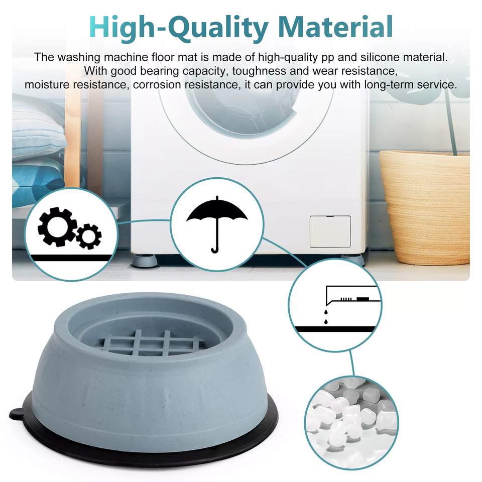 8PCS Anti-Vibration Washing Machine Mats Support Anti-Slip Rubber Feet ...