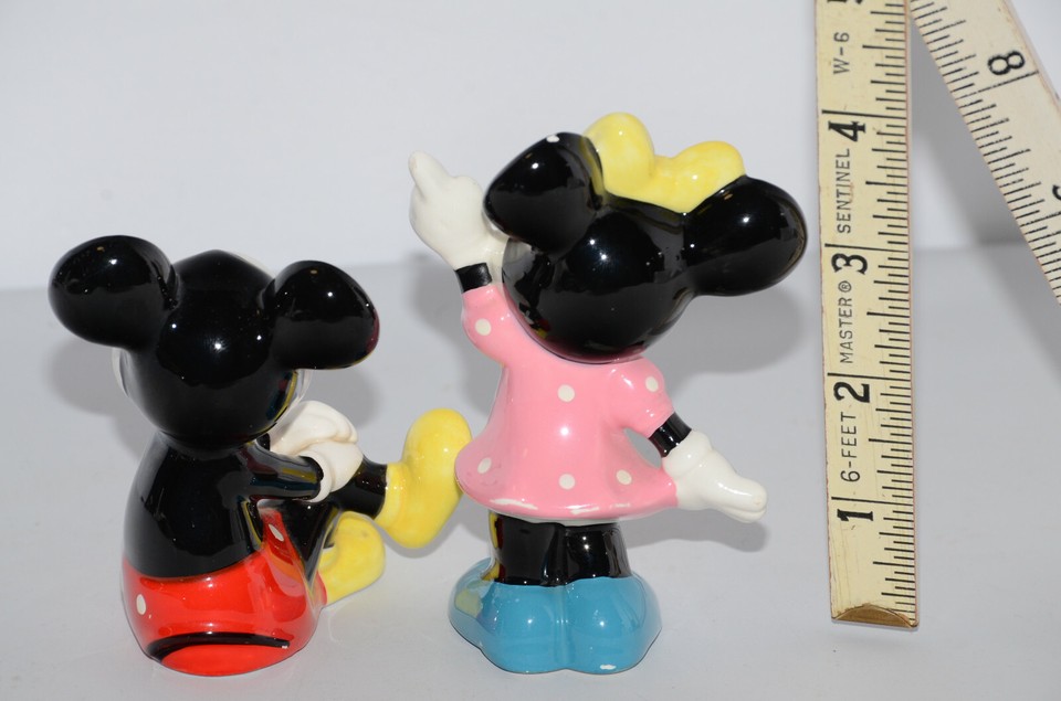 Japan PIE EYE 4" MINNIE & Mickey MOUSE Vtg 1960s Walt Disney Porcelain ...