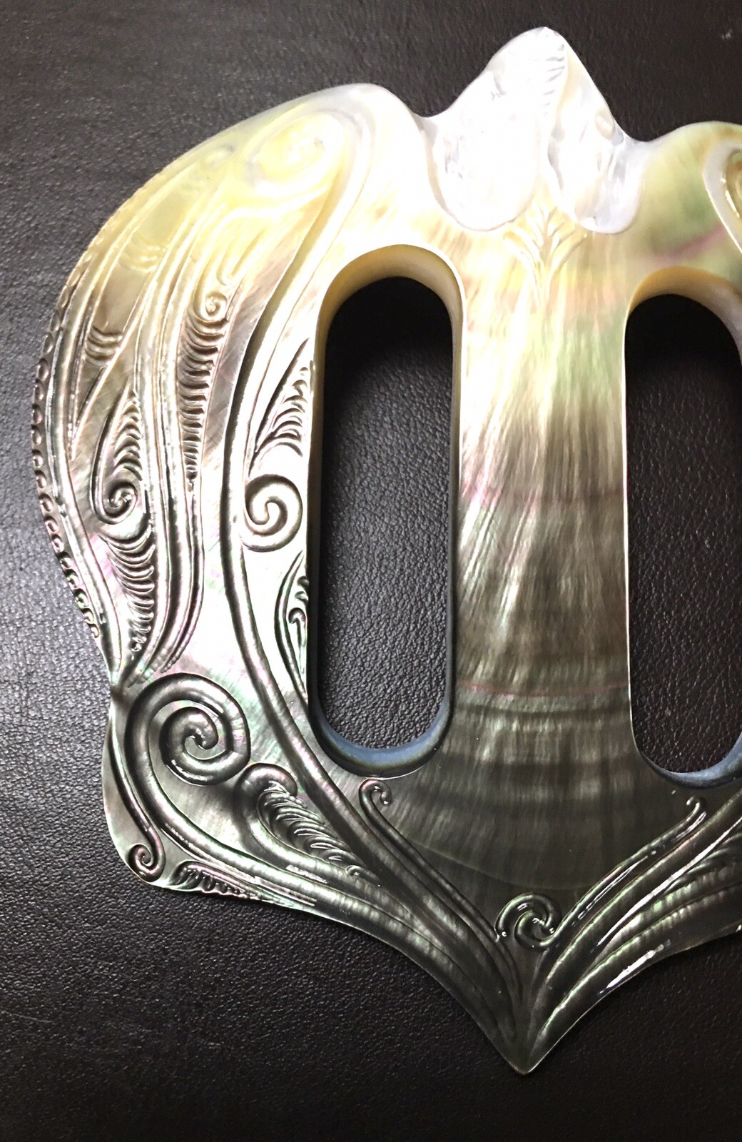 VTG Iridescent Abalone Shell MOP Belt Buckle Vintage X Large 4 1/2"X3 1 ...