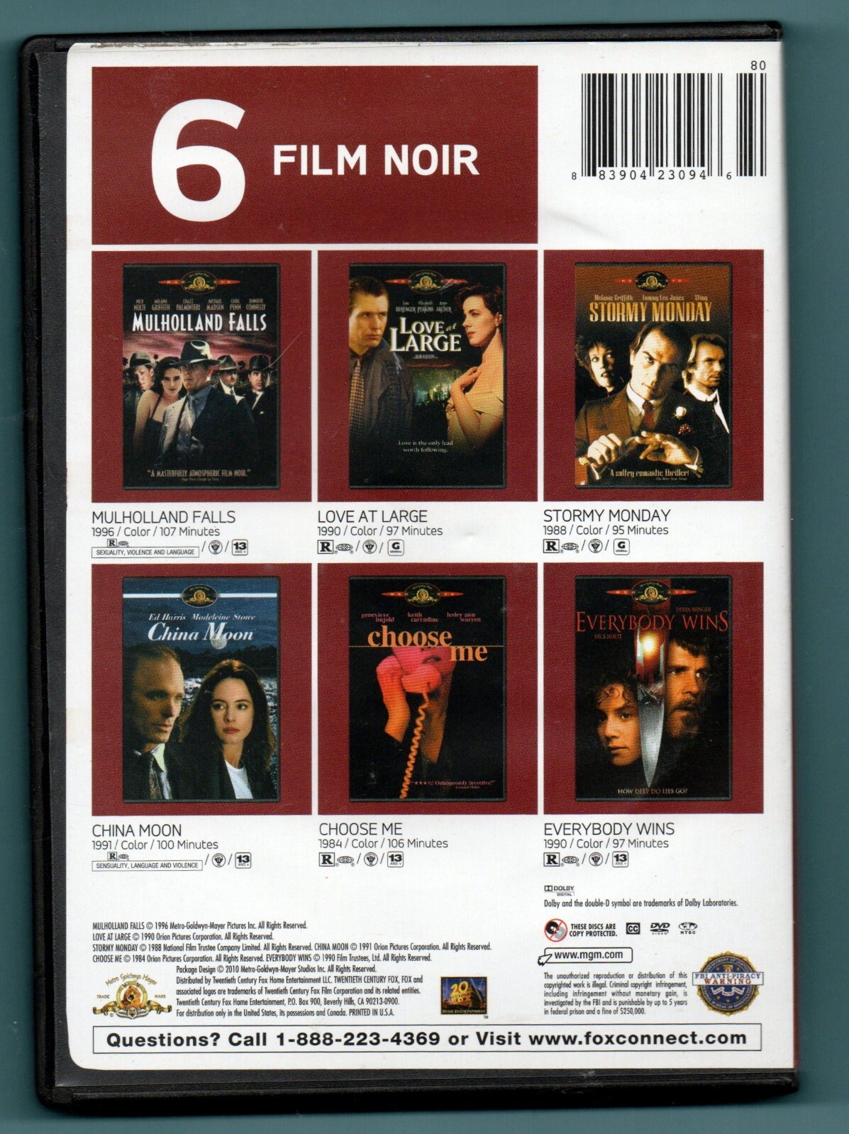 MGM Film Noir Movie Collection 6 films DVD - Mulholland Falls, China ...