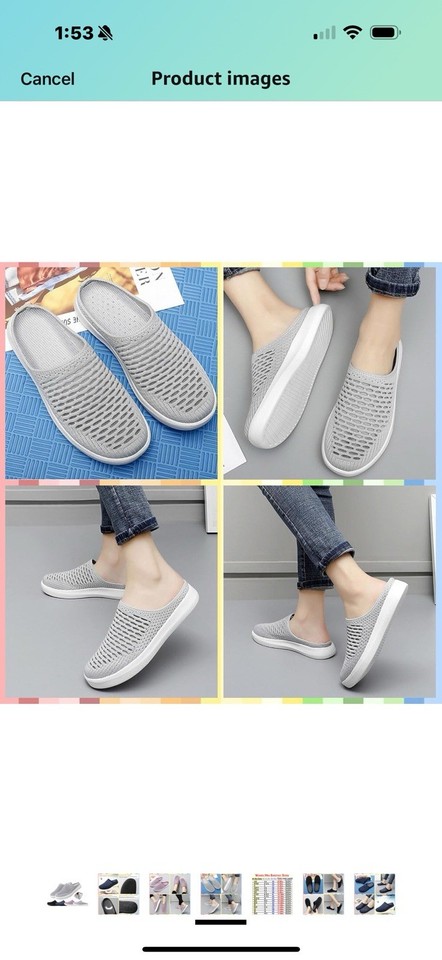 Women's Orthopedic Mesh Mules – Lightweight Slip-On Clogs with Arch ...