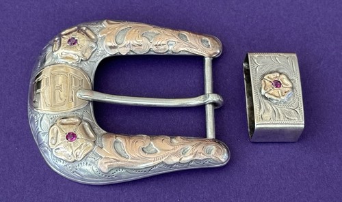 VTG Bohlinmade Hollywood Sterling Silver Gold & Ruby 2 Pc BOHLIN Belt ...