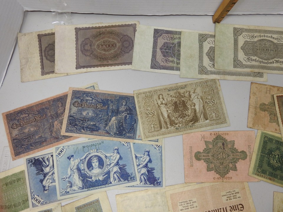 Lot #1 40+ Antique Germany Paper Money German World Currency WWI & WWII ...