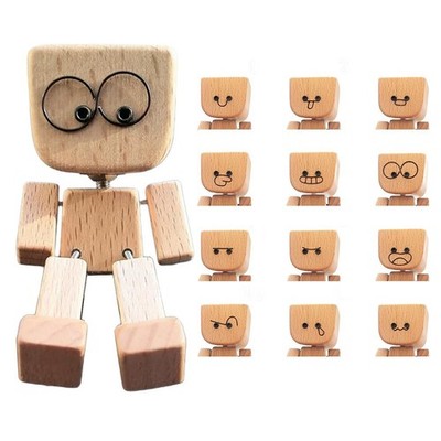 Shaking Wooden Man Figurine - DIY Shaking Feet Nerdy Doll Gifts Desktop ...