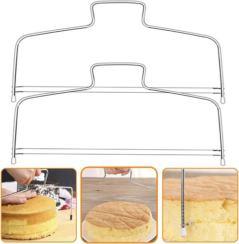 2 Pieces Adjustable Cake Leveler Set Double Wire Cake Slicer Cutter for ...