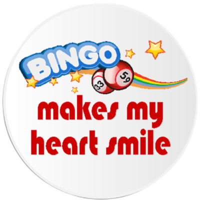 Bingo Makes My Heart Smile - 100 Pack Circle Stickers 3" x 3" - Lucky ...